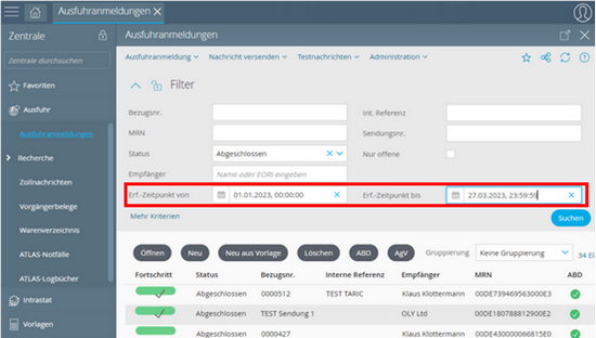 Export: Datenextrakte aus der Übersicht erstellen – AEB Help Center