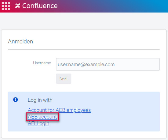 Logging in to Confluence – AEB Help Center
