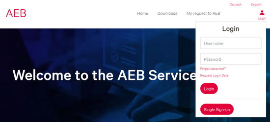 Creating a login or AEB account yourself – AEB Help Center