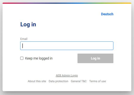 Creating a login or AEB account yourself – AEB Help Center